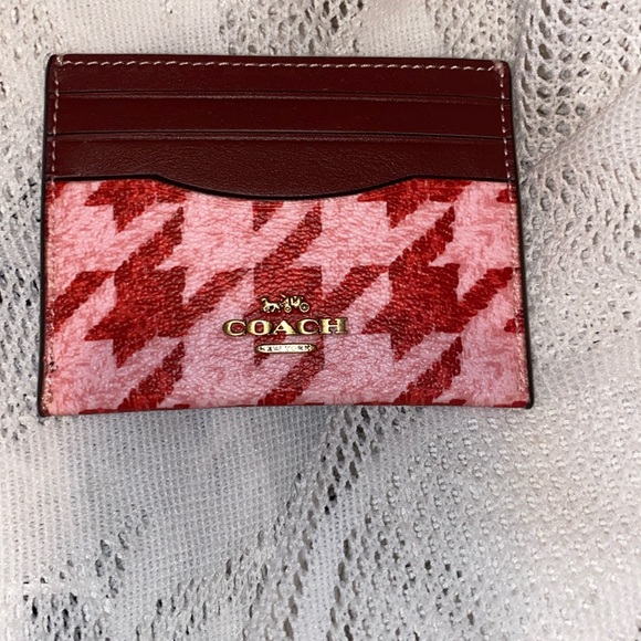 Coach | Accessories | Coach Slim Id Card Case With Houndstooth Print ...